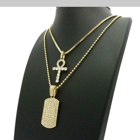 Accessories | 14k Gold Plated Iced Out Chains Combo | Poshmark